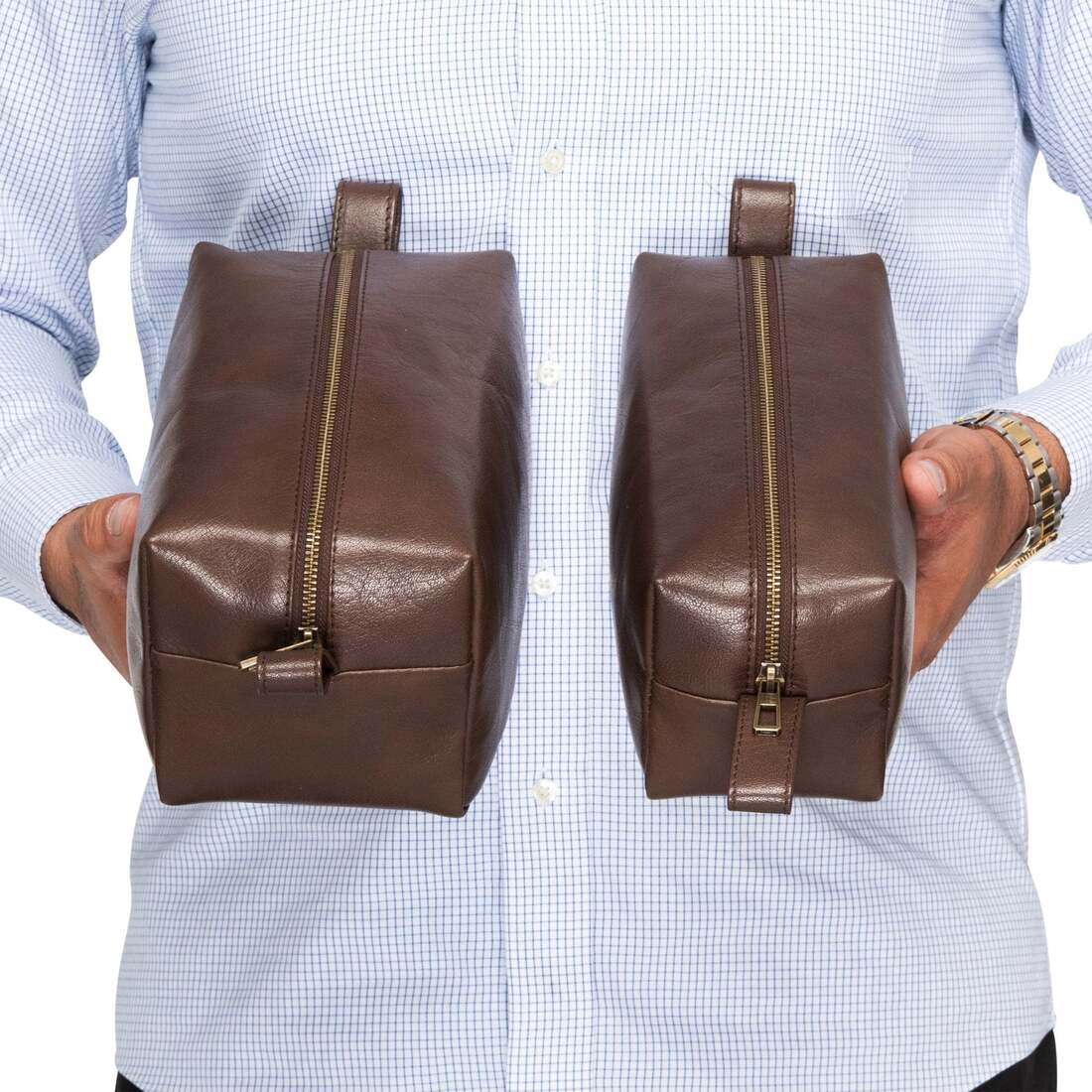 Brown Leather Dopp Kit | Classic Toiletry Bag For Men – HIDES