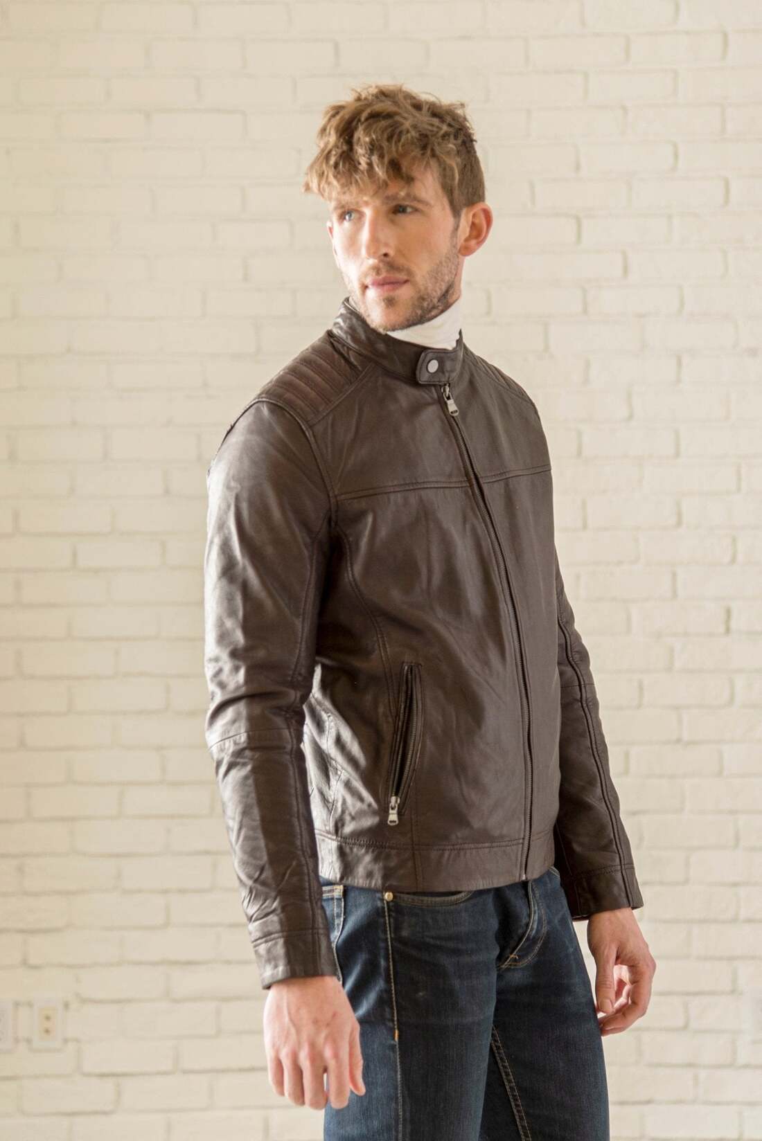 Order Removable Hood Leather Jacket - Cognac Color – HIDES