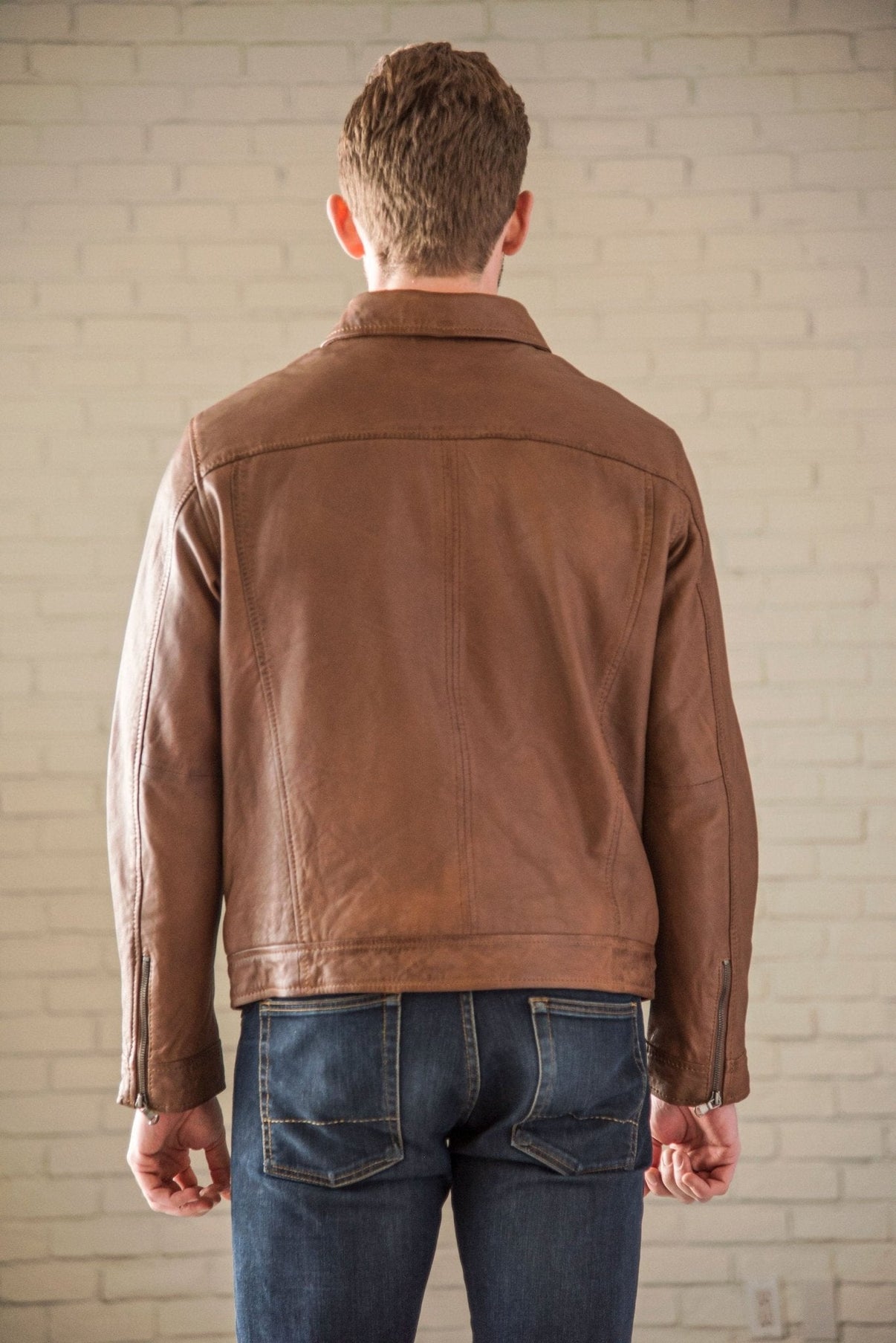 Shop Now Ted Leather Jacket| Brown-Cognac | HIDES Canada