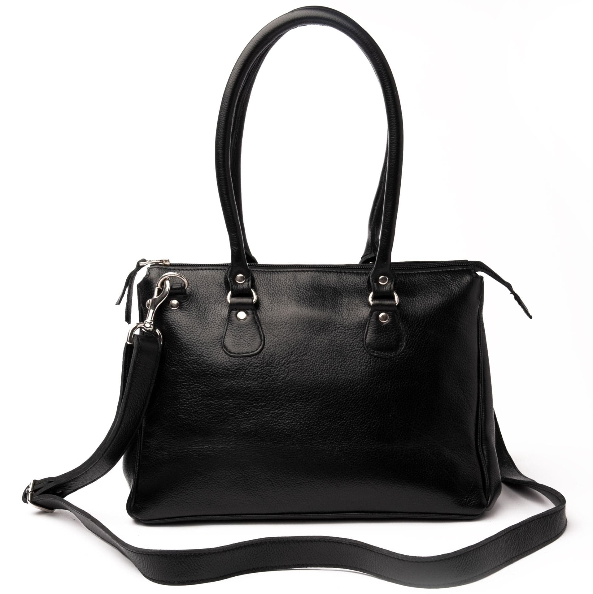 Black Leather Handbag | Ladies Classic Leather Bag | Full Grain – HIDES